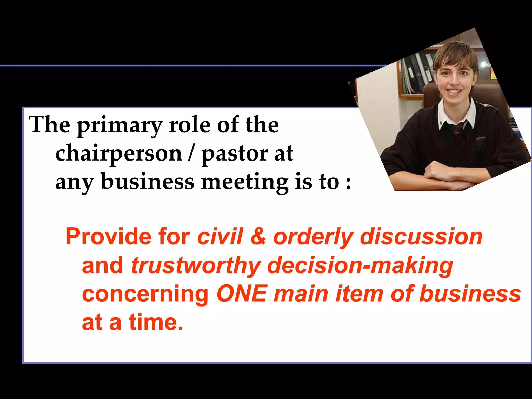 7 Role of the Chair | PPTX