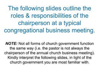 7 Role of the Chair | PPTX