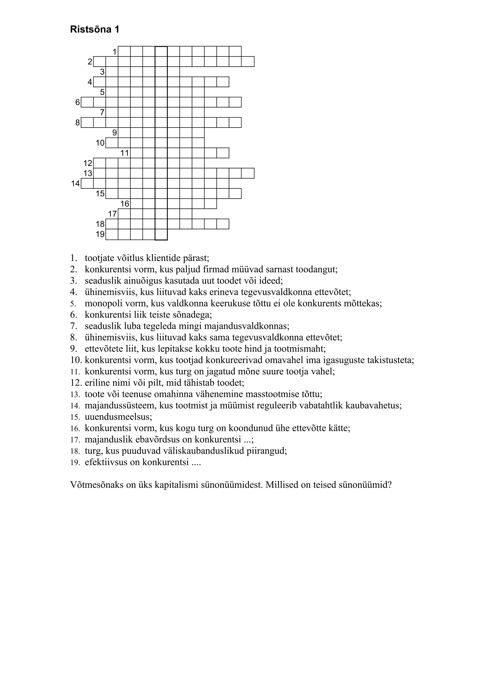 Konkurentsi ristsõna | PDF