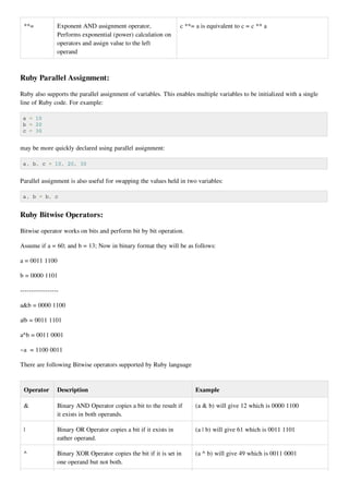 07 ruby operators | PDF