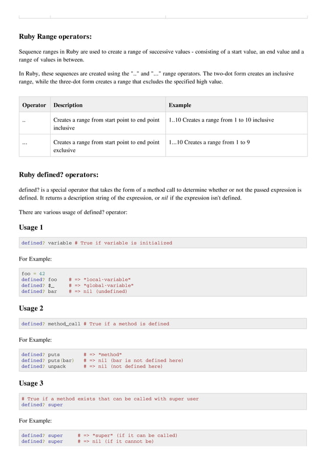 07 ruby operators | PDF