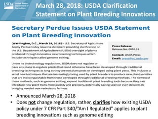 Agricultural Biotechnology in 21st Century - USDA's Perspective | PPTX ...