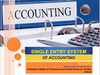 07 Single Entry System of Accounting | PPTX