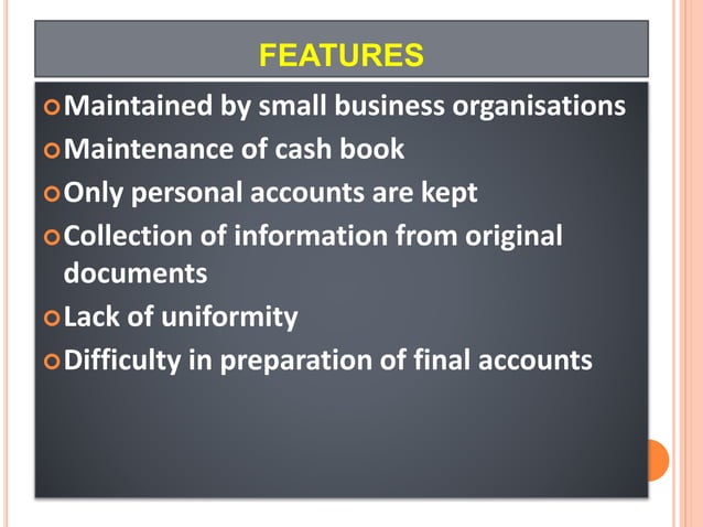 07 Single Entry System of Accounting | PPTX