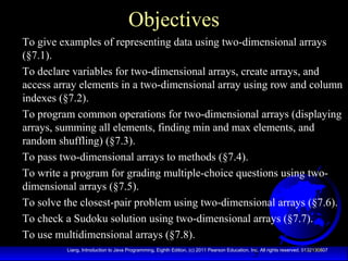 Java™ (OOP) - Chapter 7: "Multidimensional Arrays" | PPT