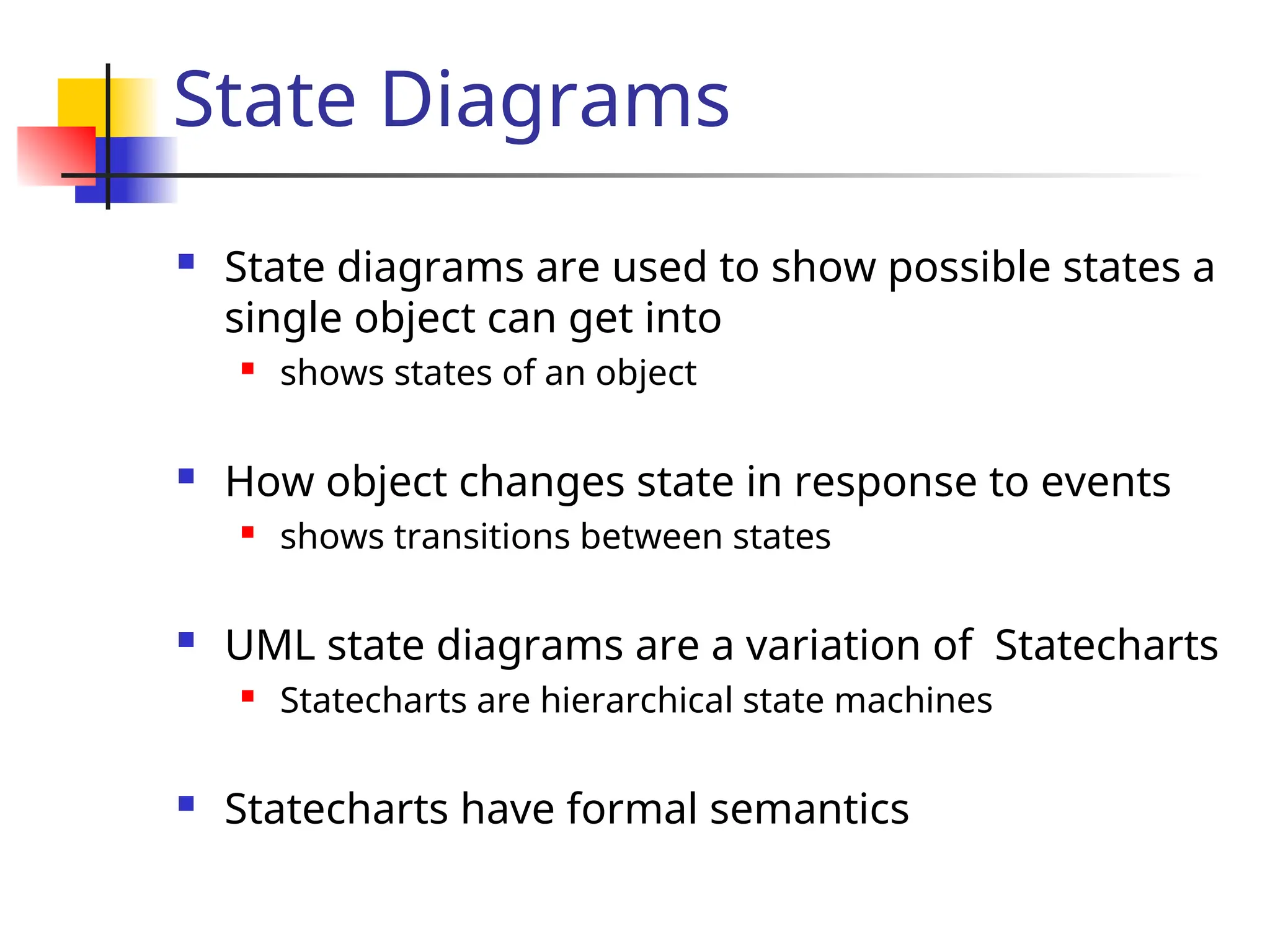StateDiagrams (Unified modeling Languages) | PPT