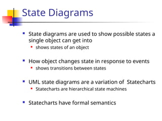 StateDiagrams (Unified modeling Languages) | PPT