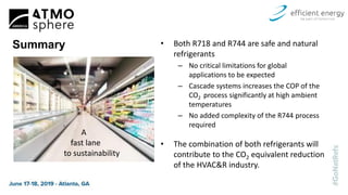 Mechanical subcooling of R744 processes with R718 in industrial and ...