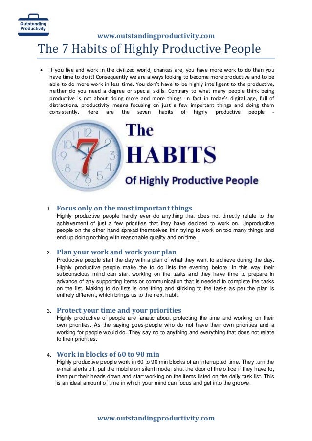 7 Habits of Highly Productive People