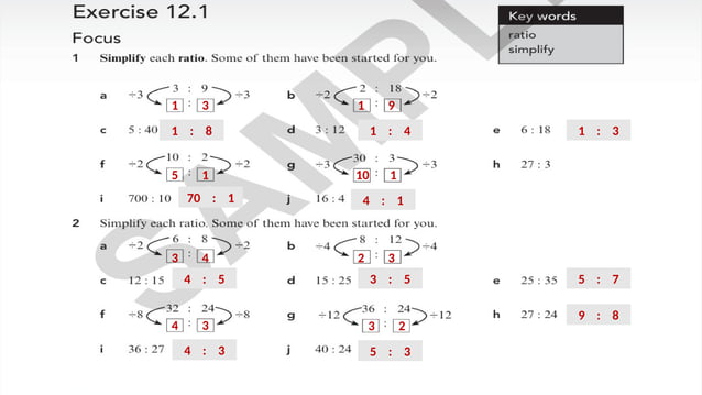 Maths Year 7 Revision Ratios and Proportions | PPTX