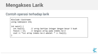 Algoritma dan Struktur Data - tipe data compound | PDF