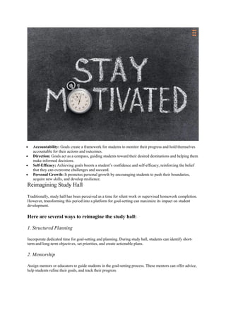 10 Strategies For Promoting Goal-setting In Study Hall | Future ...