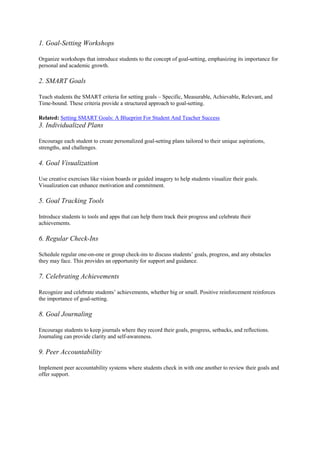 10 Strategies For Promoting Goal-setting In Study Hall | Future ...