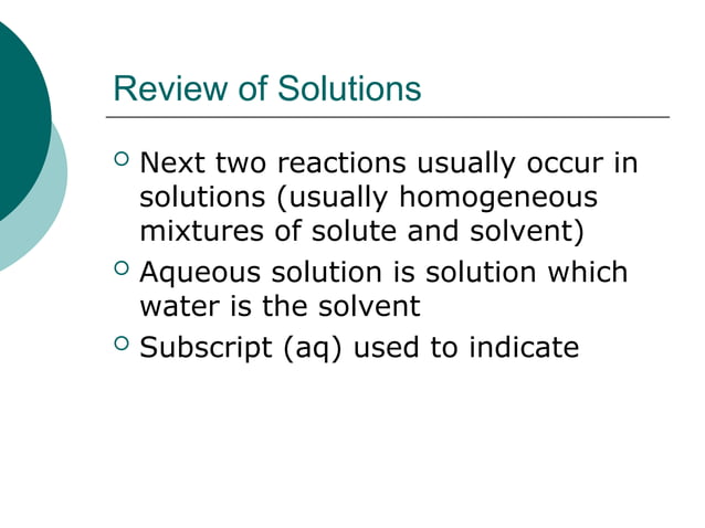 Basic Reactions in intro to Chemistry 11th | PPT