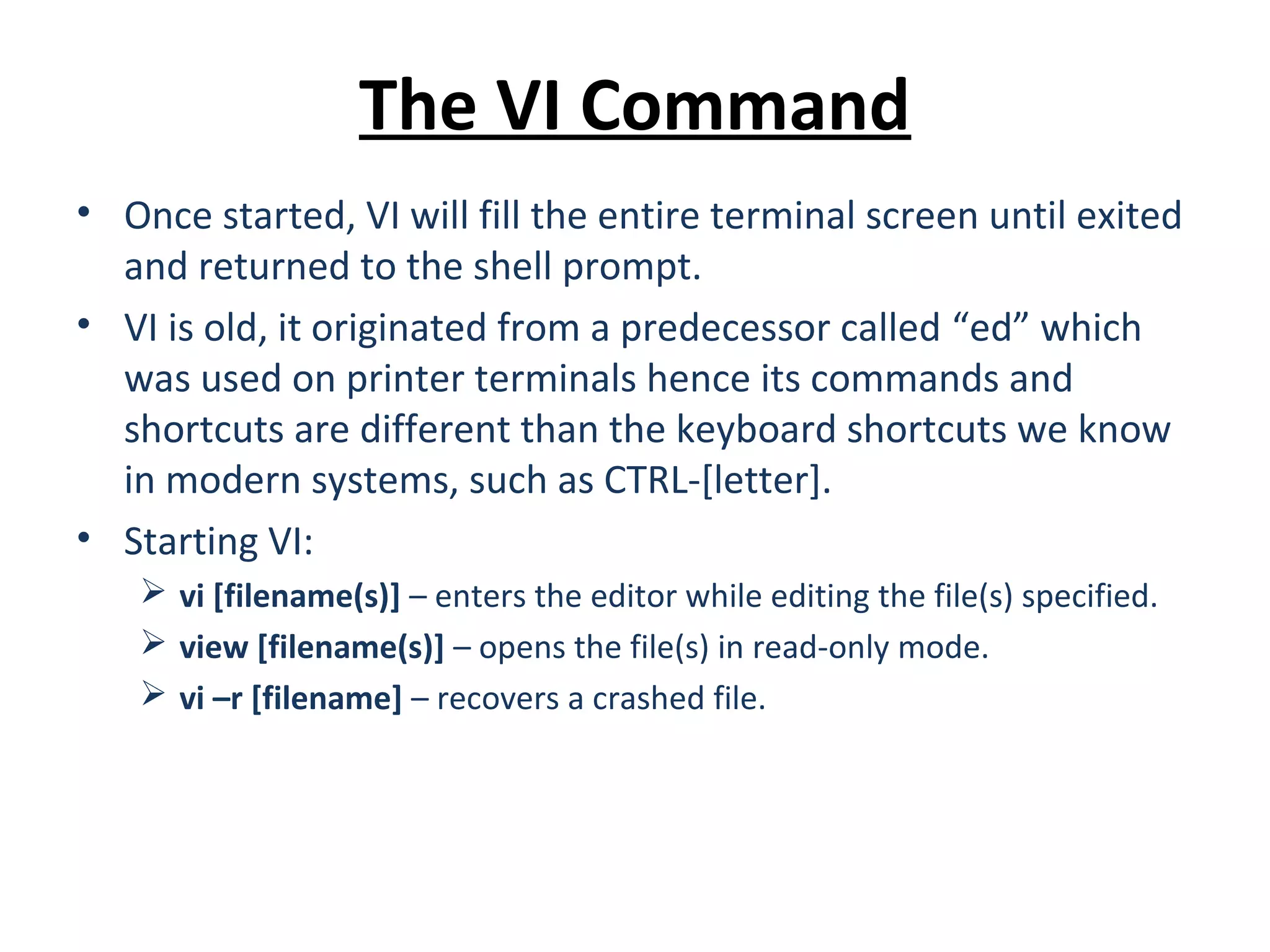 07 vi text_editor | PPT | Operating Systems | Computer Software and Applications