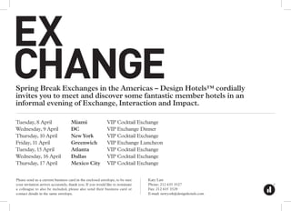 DESIGN HOTELS: EXCHANGE IN THE AMERICAS | PDF