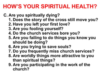 are you dying spiritually | PPTX