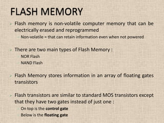Flash Drives | PPTX | Data Storage and Warehousing | Computing