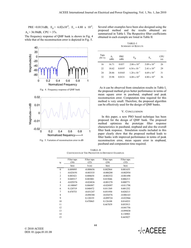 Design Of Quadrature Mirror Filter Bank Using Particle Swarm Optimization Pso Pdf