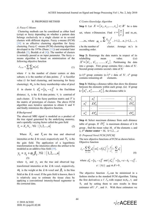 Fuzzy clustering Approach in segmentation of T1-T2 brain MRI | PDF