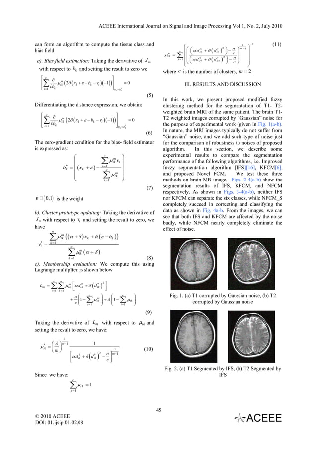 Fuzzy clustering Approach in segmentation of T1-T2 brain MRI | PDF