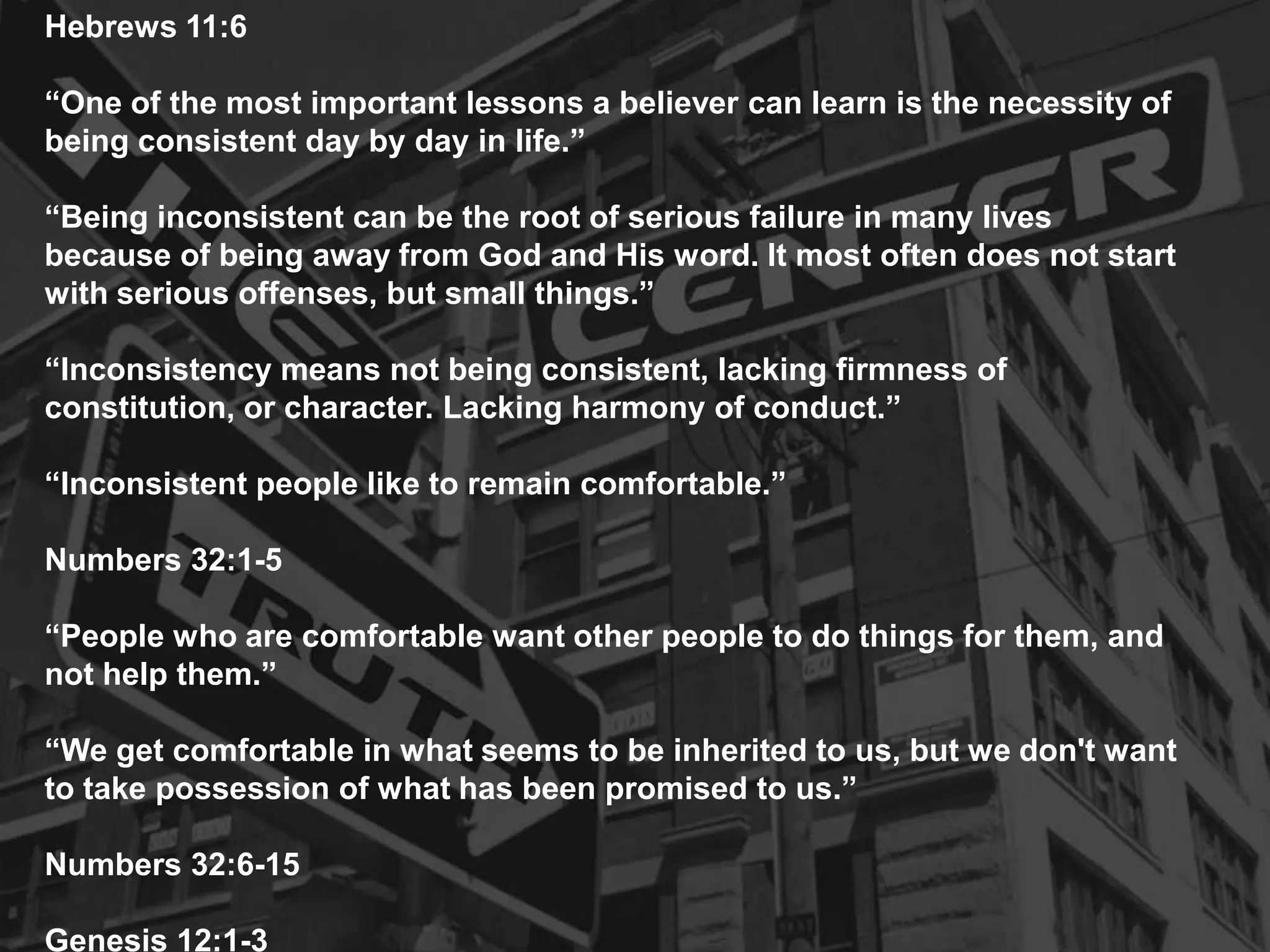 Inconsistency & Being Comfortable | PPTX