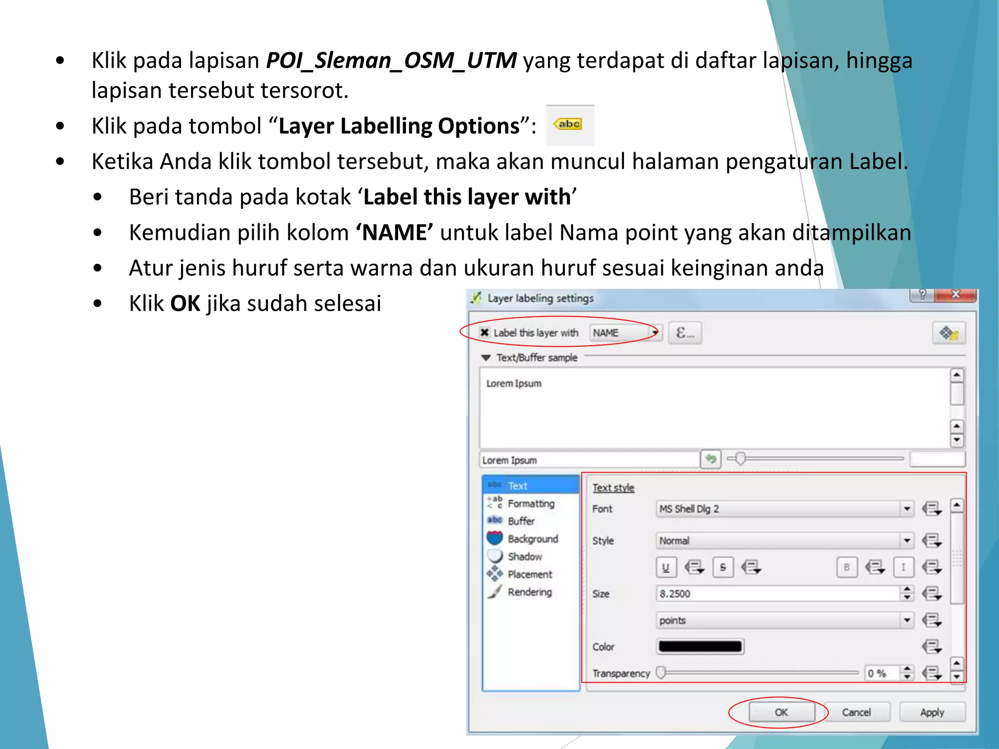 08 Labelling dan Klasifikasi Menggunakan QGIS 2.4 | PPTX