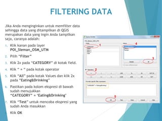 08 Labelling dan Klasifikasi Menggunakan QGIS 2.4 | PPTX