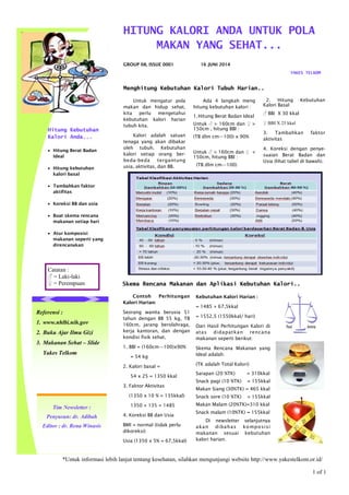 Kebutuhan kalori | PDF
