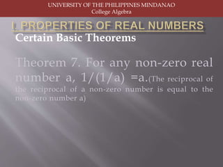 08. theorems involving real numbers | PPT