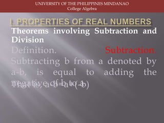 08. theorems involving real numbers | PPTX