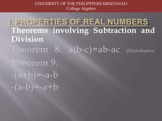 08. theorems involving real numbers | PPT
