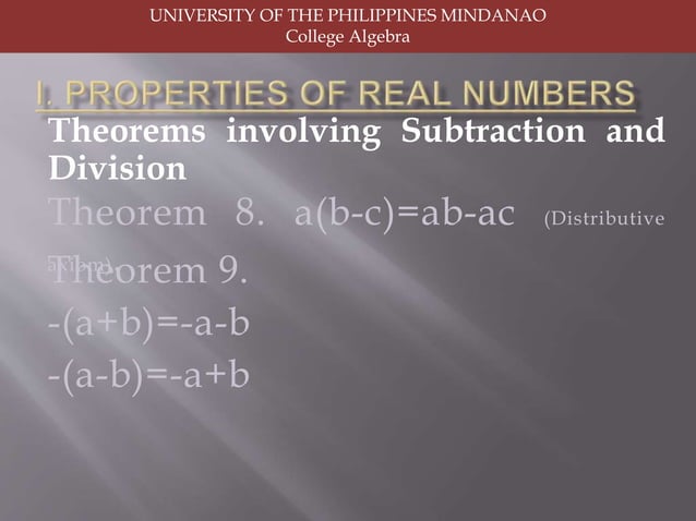 08. theorems involving real numbers | PPT