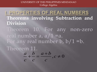 08. theorems involving real numbers | PPT