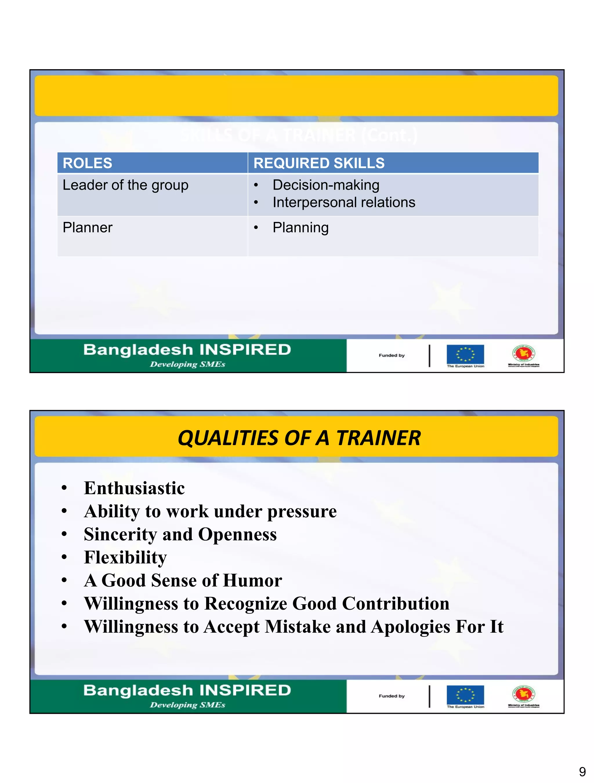 08. skills of a effective trainer | PDF