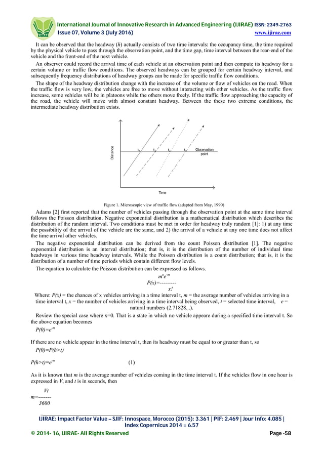 Vehicle Headway Distribution Models on Two-Lane Two-Way Undivided Roads ...