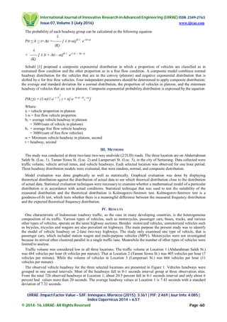 Vehicle Headway Distribution Models on Two-Lane Two-Way Undivided Roads ...