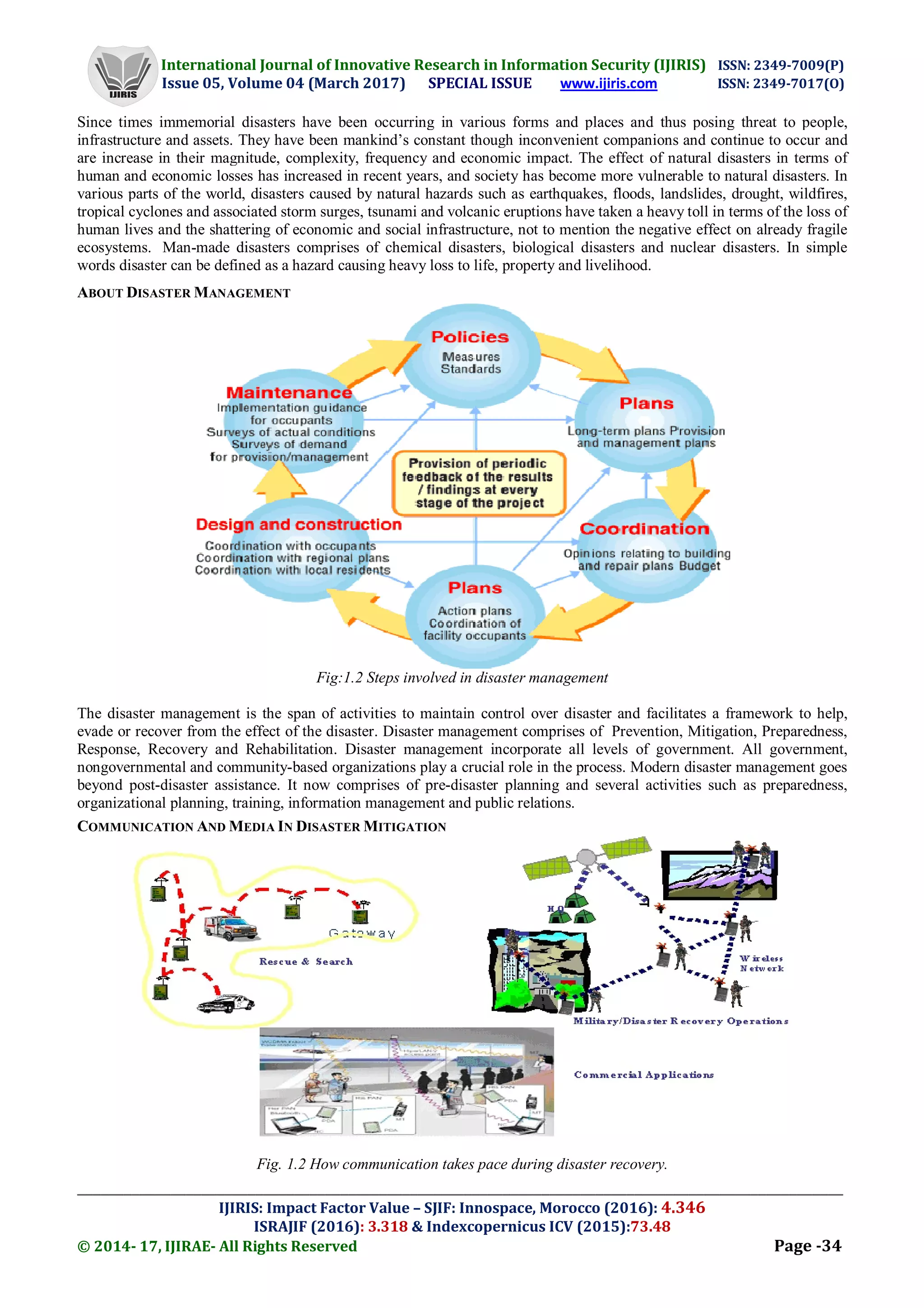ROLE OF TECHNOLOGY TO ESTABLISH COMMUNICATION IN NATURAL DISASTERS | PDF