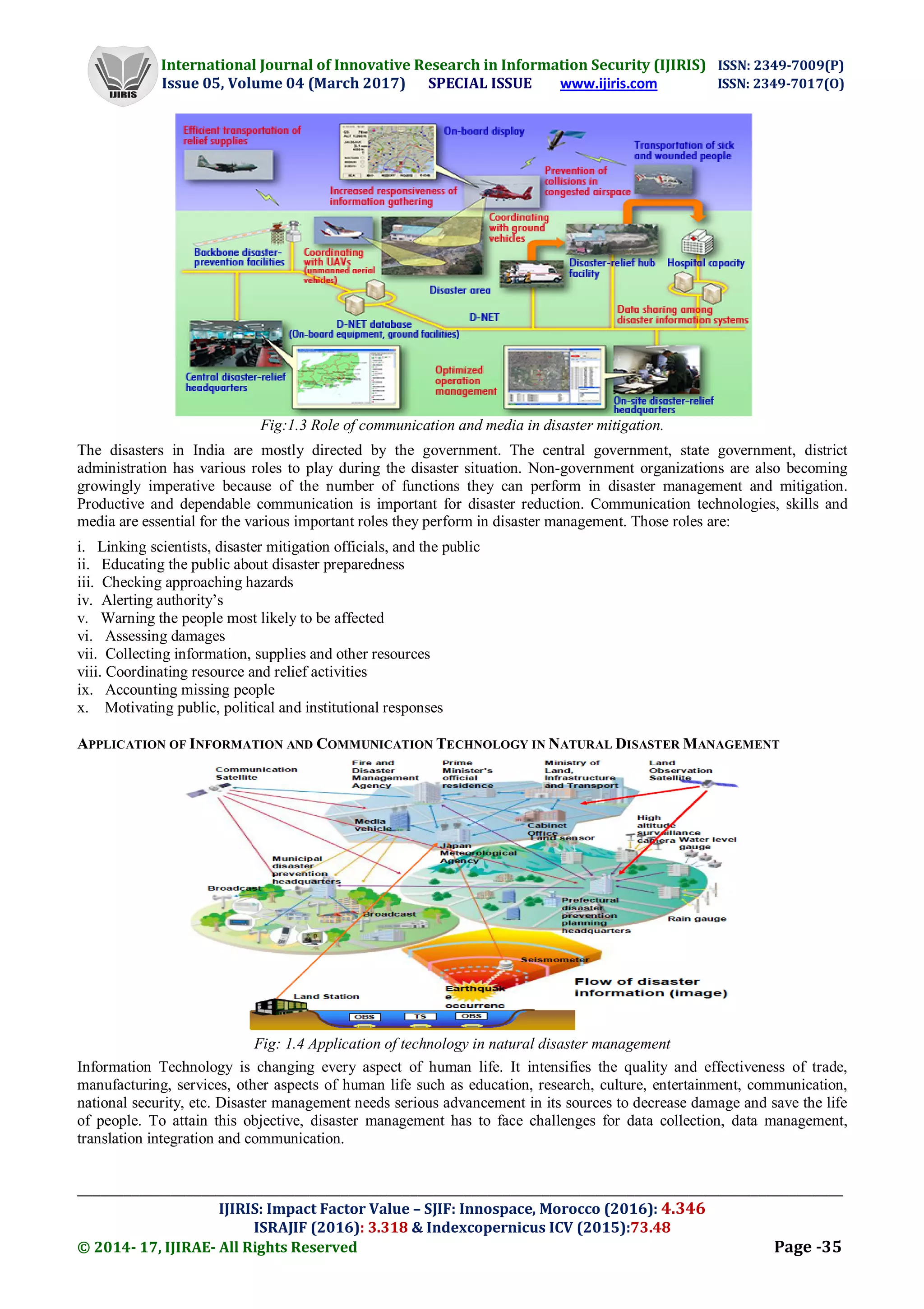 ROLE OF TECHNOLOGY TO ESTABLISH COMMUNICATION IN NATURAL DISASTERS | PDF