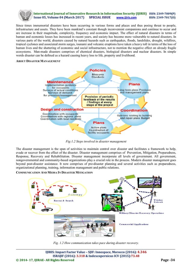 ROLE OF TECHNOLOGY TO ESTABLISH COMMUNICATION IN NATURAL DISASTERS | PDF