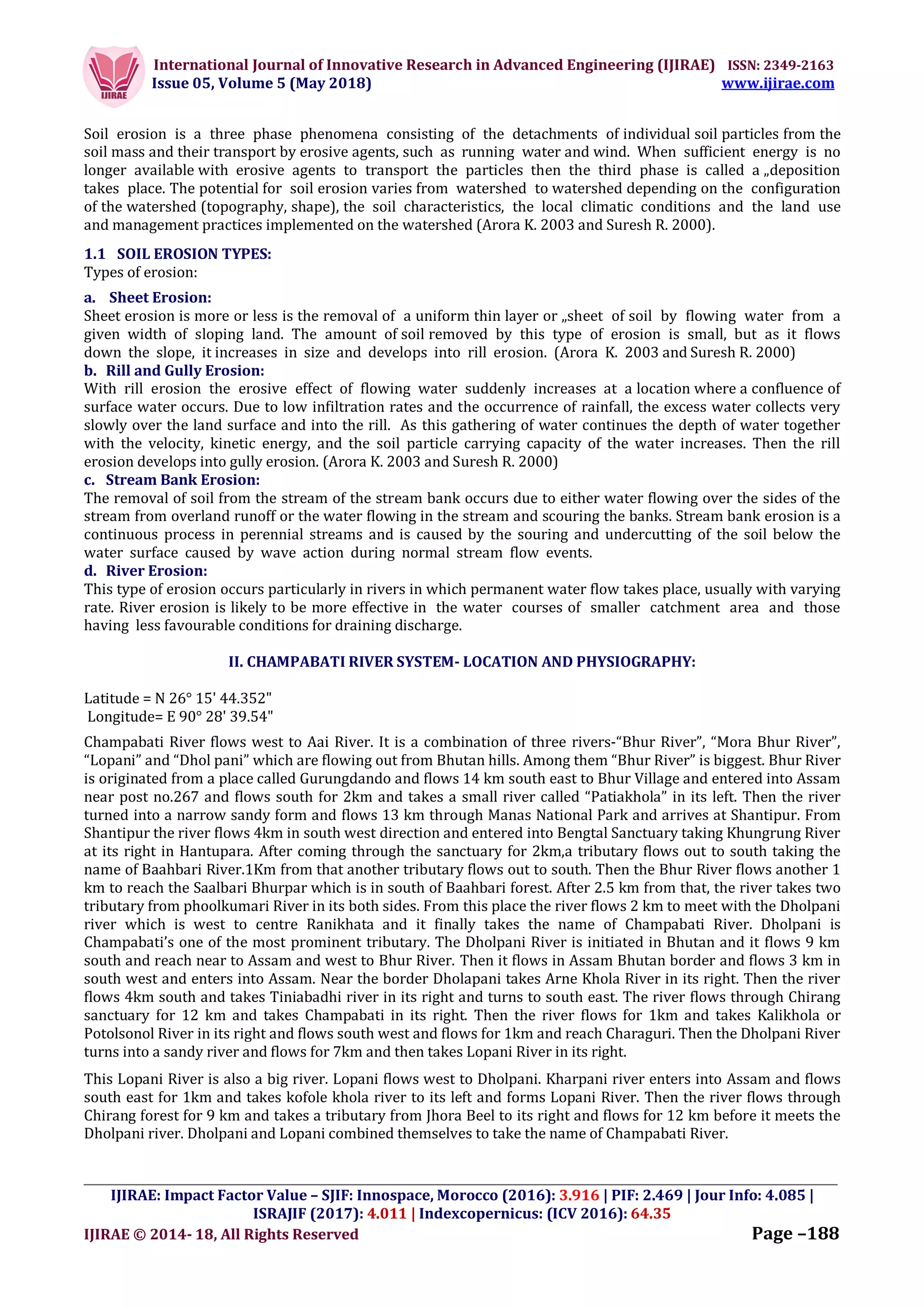 SOIL LOSS ESTIMATION IN GIS FRAMEWORK: A CASE STUDY IN CHAMPABATI ...