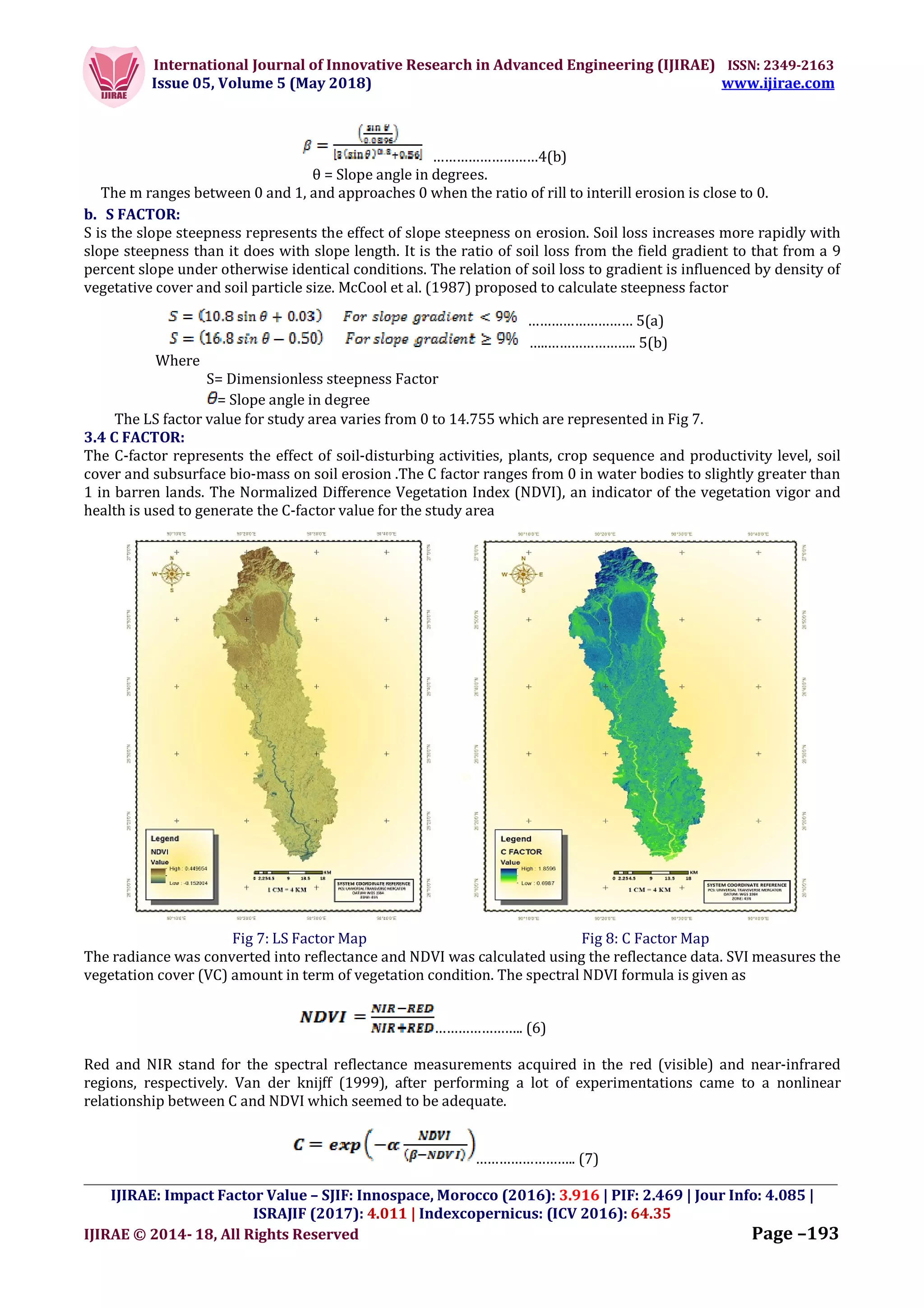 SOIL LOSS ESTIMATION IN GIS FRAMEWORK: A CASE STUDY IN CHAMPABATI ...