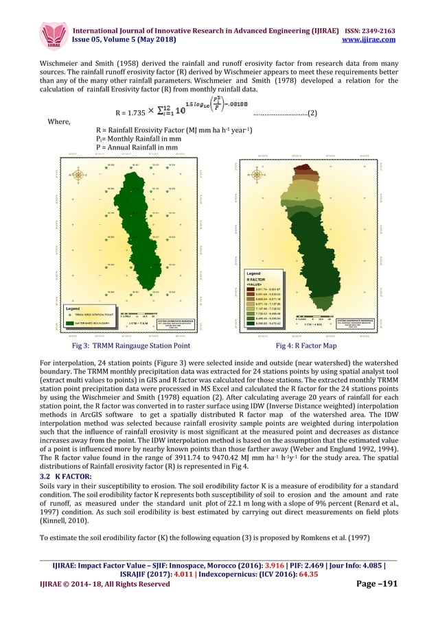 SOIL LOSS ESTIMATION IN GIS FRAMEWORK: A CASE STUDY IN CHAMPABATI WATERSHED | PDF
