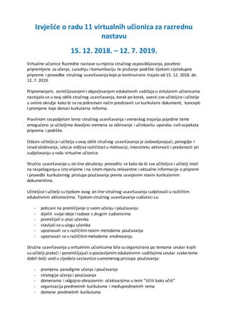 08. izvjesce o virtualnoj ucionici viii. | PDF