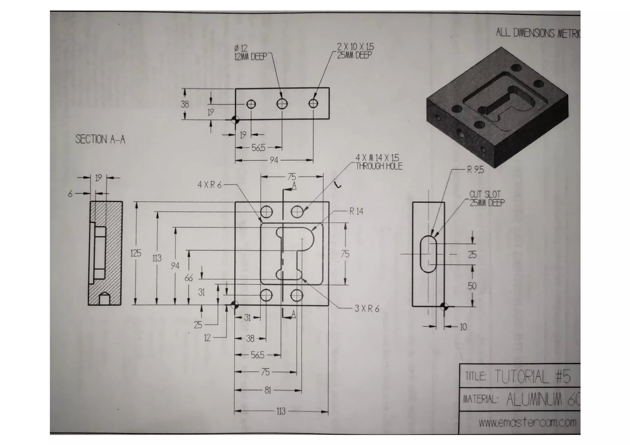Mastercam Milling Tutorial 08 Drawing | PDF