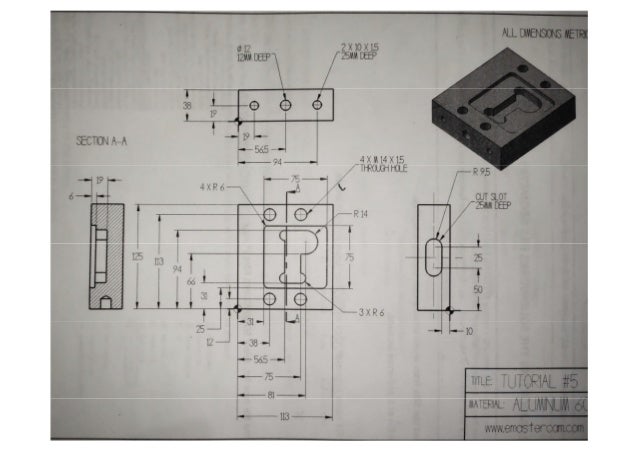 Mastercam Milling Tutorial 08 Drawing