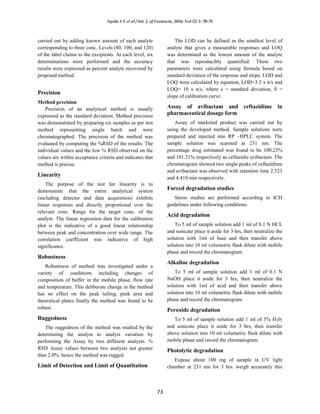 Stability indicating analytical method development and validation for estimation of Ceftazidime ...