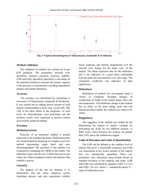 Stability indicating analytical method development and Validation for Isoniazide, Thiacetazone ...
