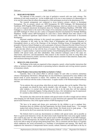 Implementation of Inclusive Education of Elementary Schools: a Case Study in Karangmojo Sub ...