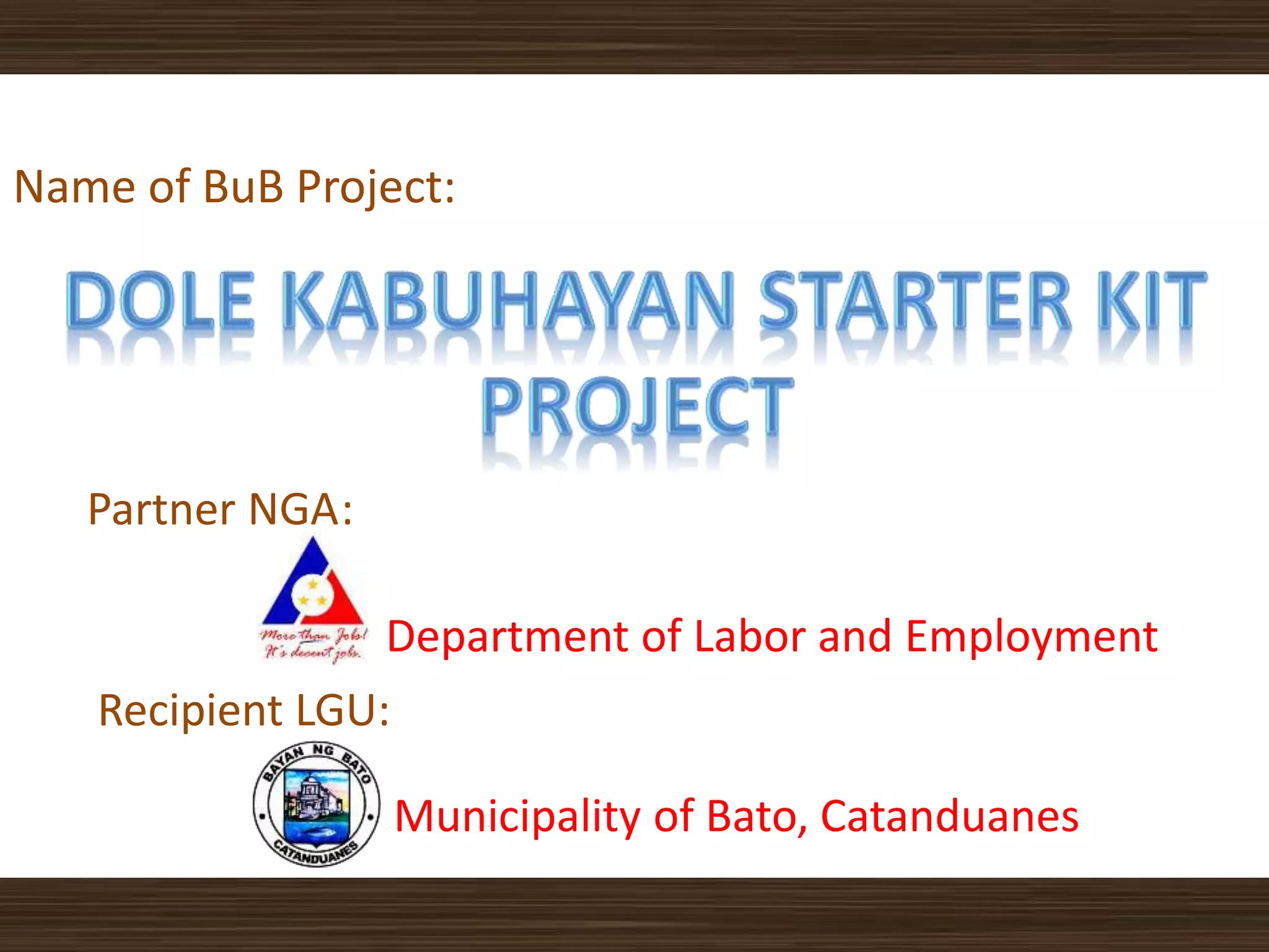 DOLE Kabuhayan Starter Kit Project | PPTX